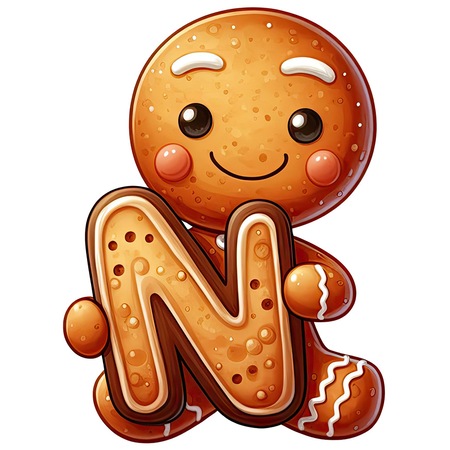 Sticker cu un omulet facut din turta dulce, ilustratie, fericit, tine ...