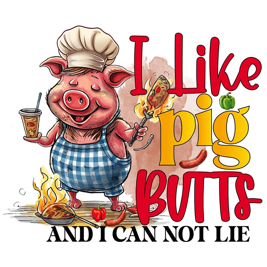 Sticker cu un porc cu mesajul "I like pig butts and I can not lie ...