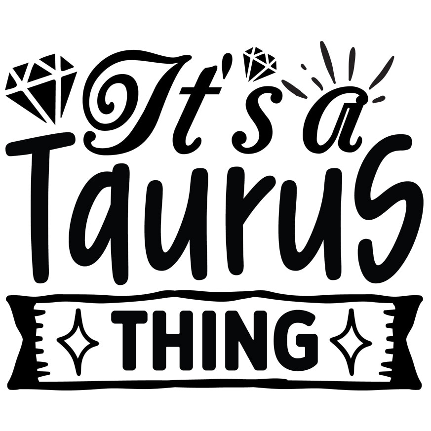 Стикер за зодия Телец с послание "Това е нещо Телец", илюстрация, зодия ...