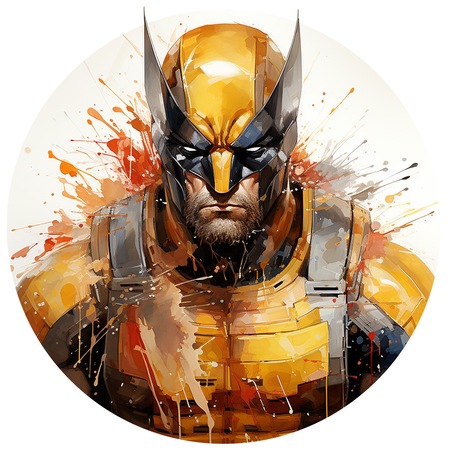 Sticker Cu X-Men, Wolverine, Mutant, Costum, Marvel, cu Margini Albe ...
