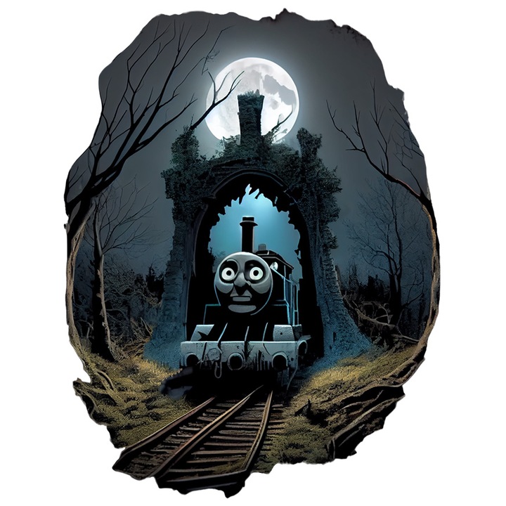 Sticker Cu Tren Suparat Creepy, Nervos, Infricosator, Horror, Desene ...