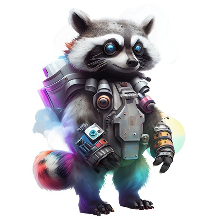 Sticker Cu Raton, Android, Mutant, Sci-Fi, Soldat, Curcubeu, cu Margini ...