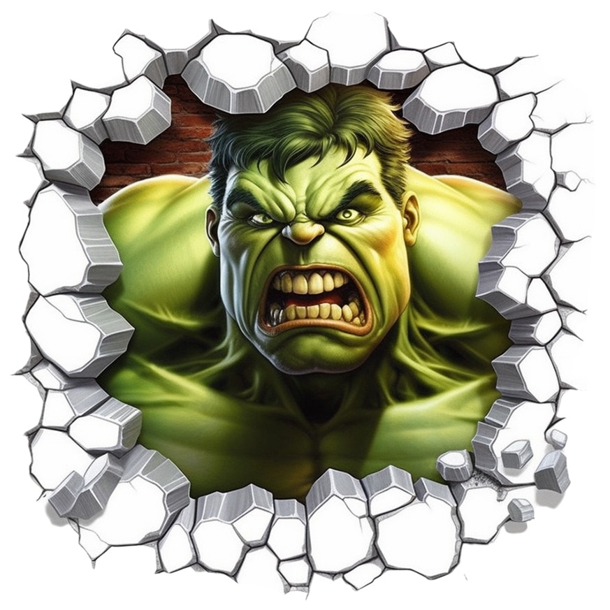 Hulk Coming Out Of The Wall Стикер за стена Marvel DC Superheroes ...