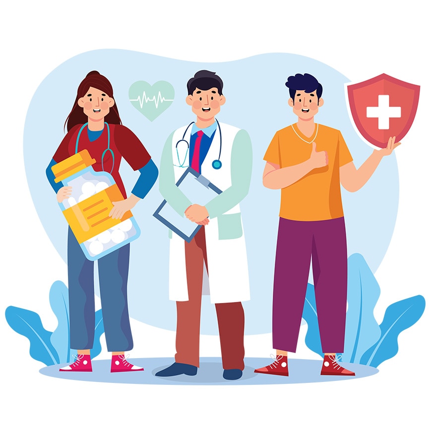 Sticker Cu Personal Medical, Medicina, Doctor, Asistenta, Pastile ...