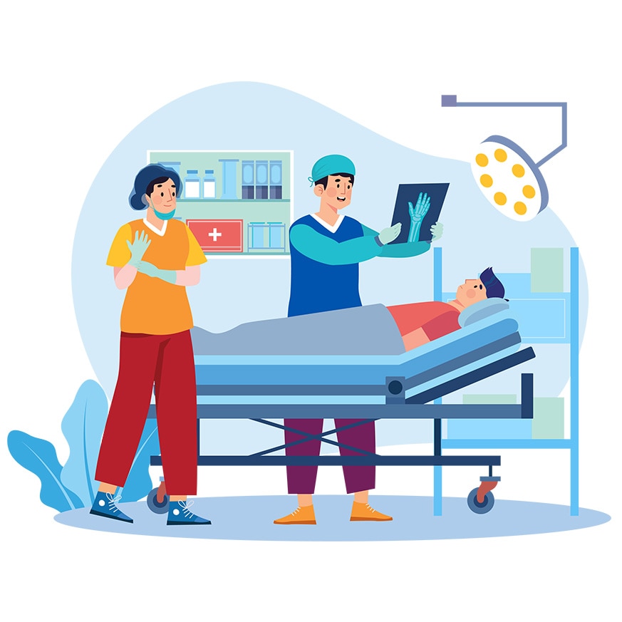 Sticker Cu Operatie, Doctor, Pacient, Asistenta, cu Margini Albe, PVC ...