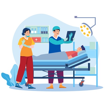 Sticker Cu Operatie, Doctor, Pacient, Asistenta, cu Margini Albe, PVC ...