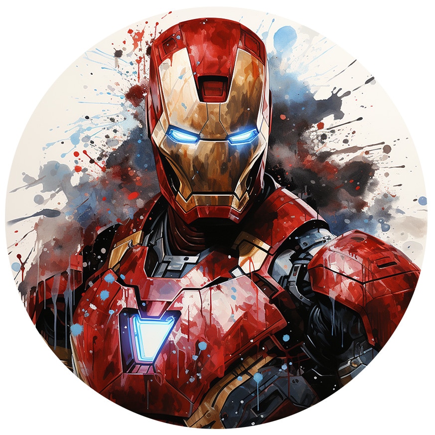 Sticker Cu Omul De Fier, Cerc, Avengers, Marvel, Tony Stark, cu Margini ...
