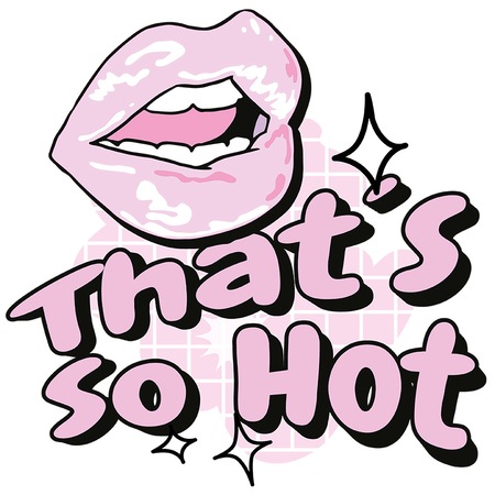 Sticker Cu Mesaj In Engleza That's So Hot, Buze, Stele, cu Margini Albe ...