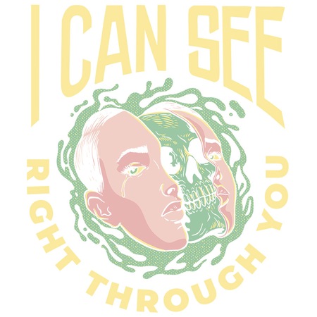 Sticker Cu Mesaj In Engleza I Can See Right Through You, Horror, cu ...