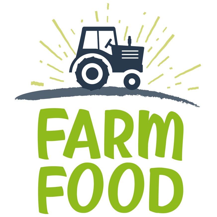 Стикер с послание на английски Farm Food, Храна, Ферма, Трактор, Хълм ...