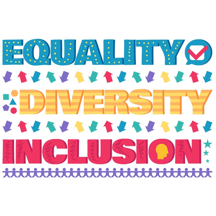 Sticker Cu Mesaj In Engleza Equality Diversity Inclusion, Sageti, Bifa ...