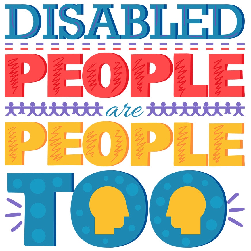 Sticker Cu Mesaj In Engleza Disabled People Are People Too, Oameni ...