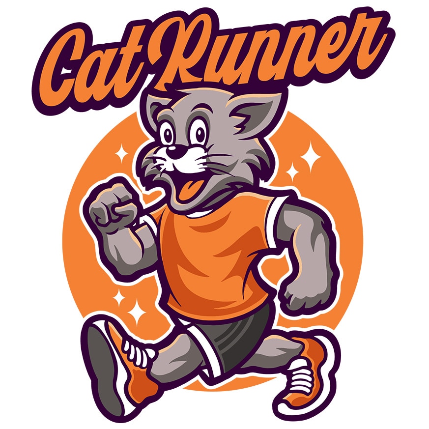 Sticker Cu Mesaj In Engleza Cat Runner, Pisica, Atletism, Stele, cu ...