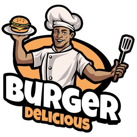 Sticker Cu Mesaj Burger Delicious, Mancare, Bucatar, Spatula, cu ...
