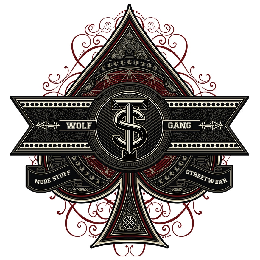 Sticker Cu Inima Neagra, Carti, Wolf Gang, Streetwear, cu Margini Albe ...