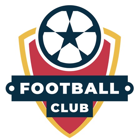 Sticker Cu Football Club, Minge, Scut, Stea, cu Margini Albe, PVC Vinyl ...