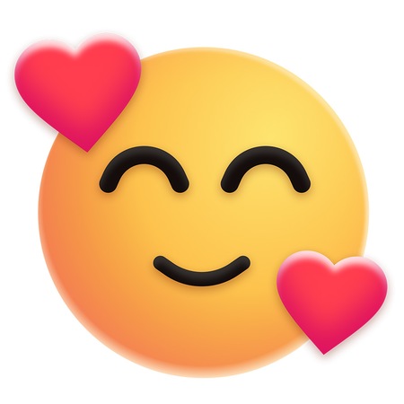 Sticker Cu Emoticon, Inimi, Iubire, Emoji, cu Margini Albe, PVC Vinyl 90 cm - eMAG.ro