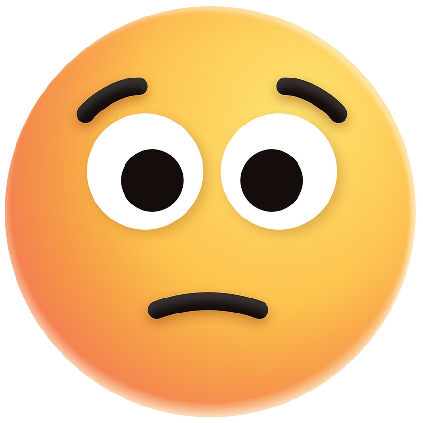 Sticker Cu Emoticon, Emoji, Surpriza, Fata Dezamagita, cu Margini Albe ...