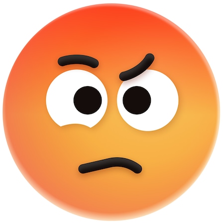 Sticker Cu Emoticon, Emoji, Fata Nervoasa, Ochi, cu Margini Albe, PVC ...