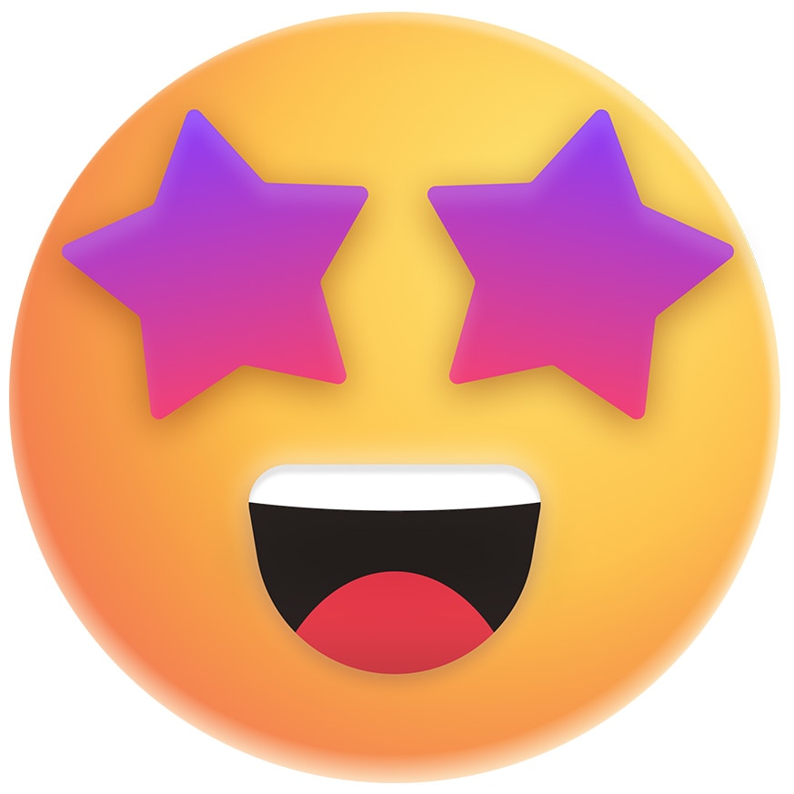 Sticker Cu Emoticon, Emoji, Stele, Ochi, Impresionat, cu Margini Albe ...