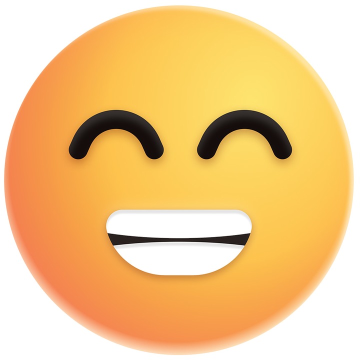 Sticker Cu Emoticon, Emoji, Dinti, Zambet, Fericire, cu Margini Albe ...