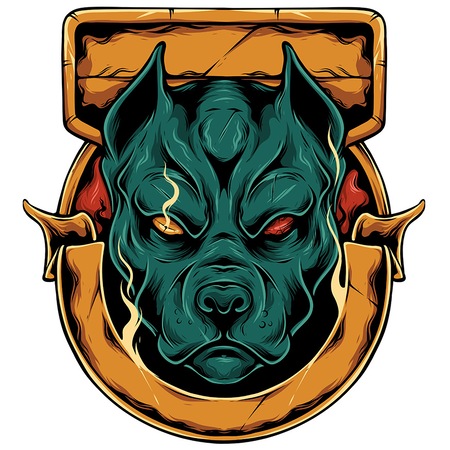 Sticker Cu Emblema, Caine, Flacari, Demonic, cu Margini Albe, PVC Vinyl ...