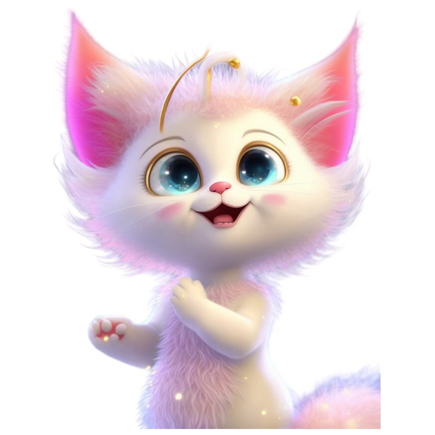 Sticker Cu Desen Pisica, Desene, Animale, Disney, Cat, cu Margini Albe ...