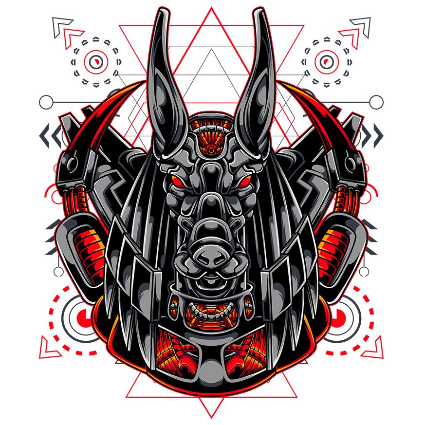 Sticker Cu Anubis, Mecha, Geometrie, Sci Fi, Zeu, Mitologie, cu Margini ...