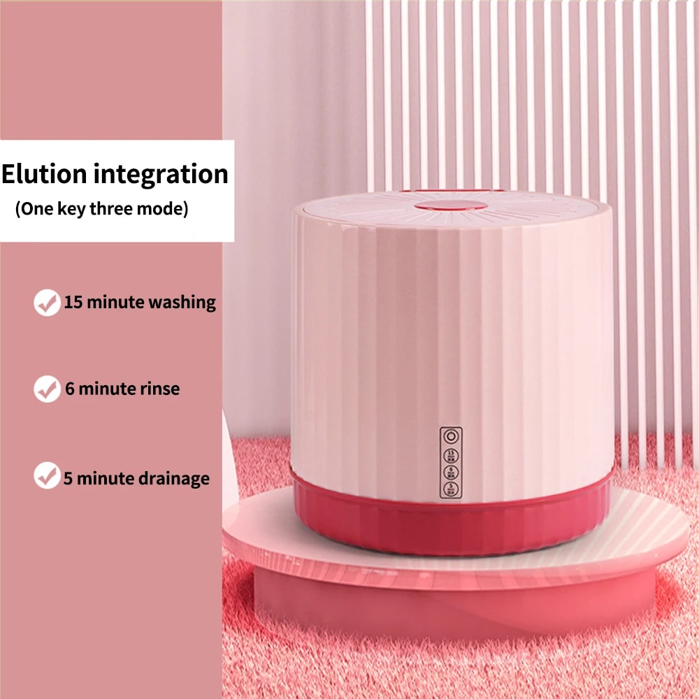 Mini masina de spalat, Portabila, Strong Power, Roz, Capacitate 4L ...