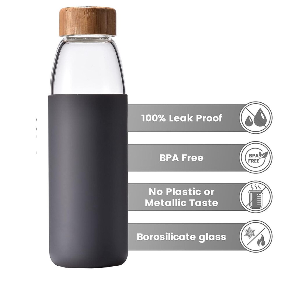 Sticla pentru apa sau lichide din material borosilicat cu protectie din ...