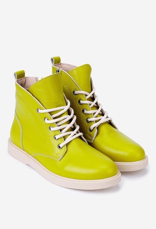 Ghete galbene din piele texturata - eMAG.ro