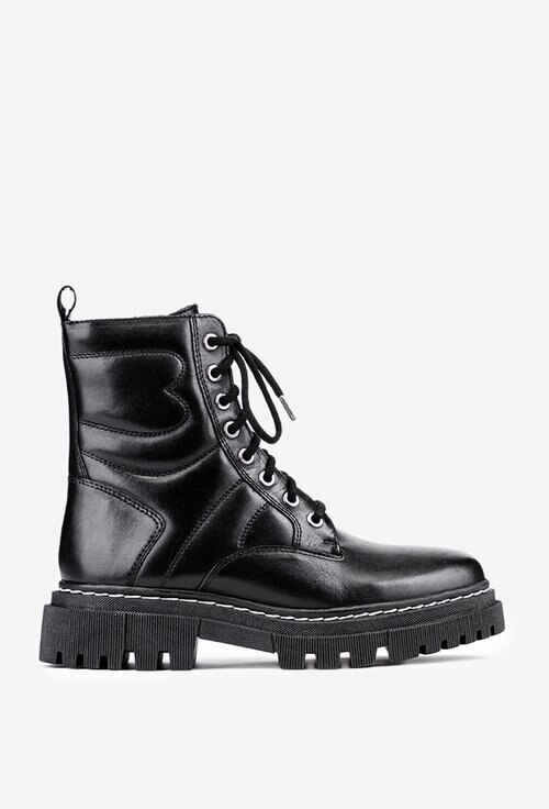 Ghete negre din piele model cusaturi - eMAG.ro