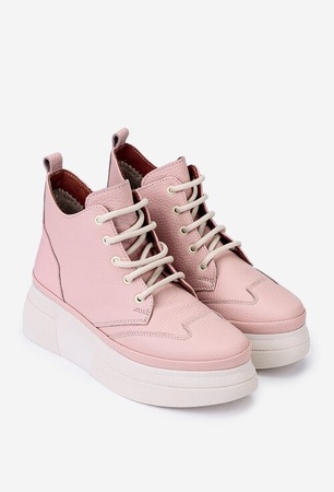 Ghete roz pudra din piele texturata - eMAG.ro