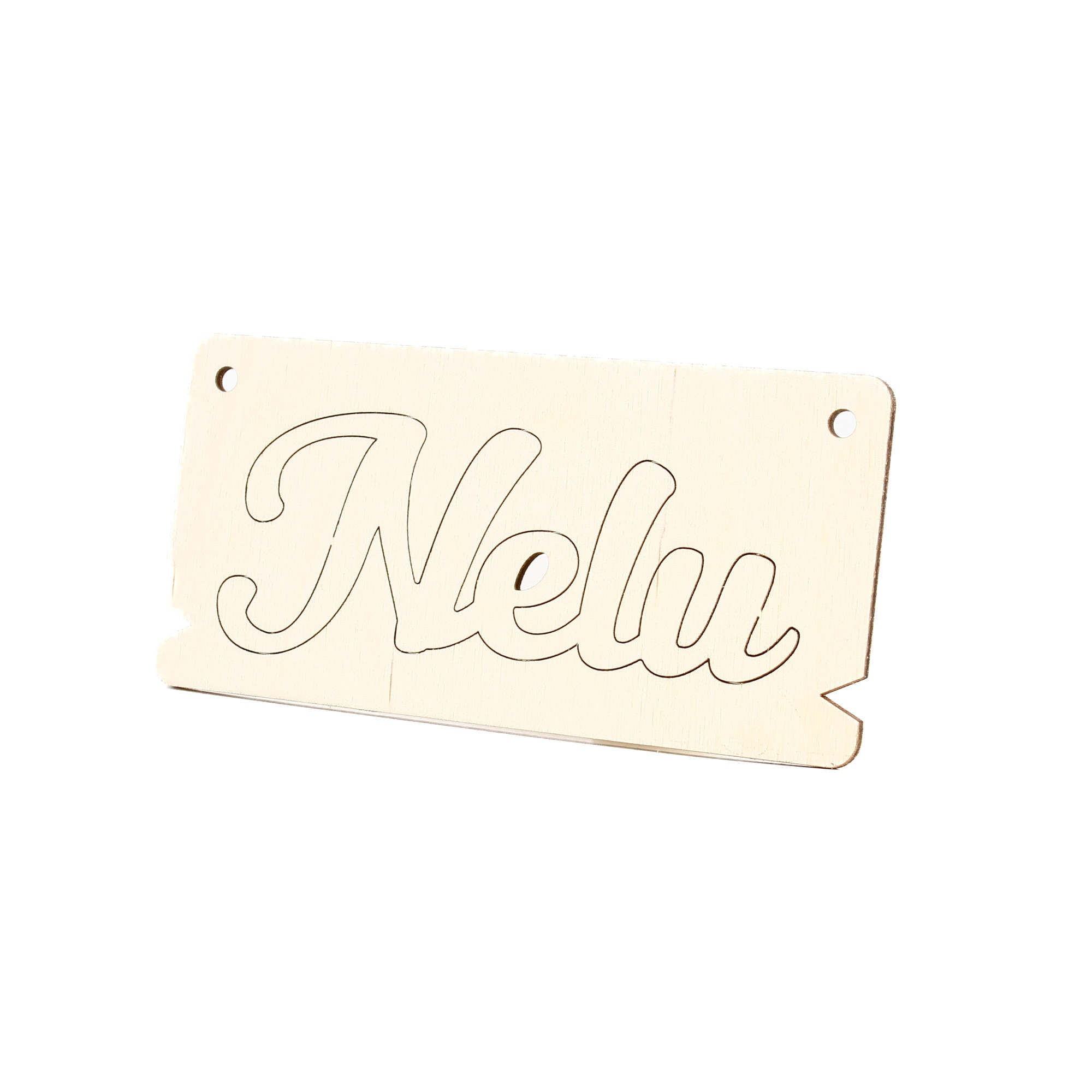 Inscriptie decorativa, autoadeziva din lemn cu nume Nelu, 5 cm - eMAG.ro