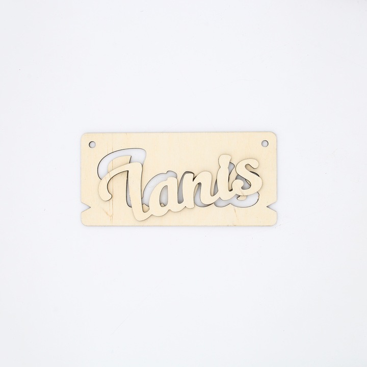 Inscriptie decorativa, autoadeziva din lemn cu nume Ianis, 5 cm - eMAG.ro