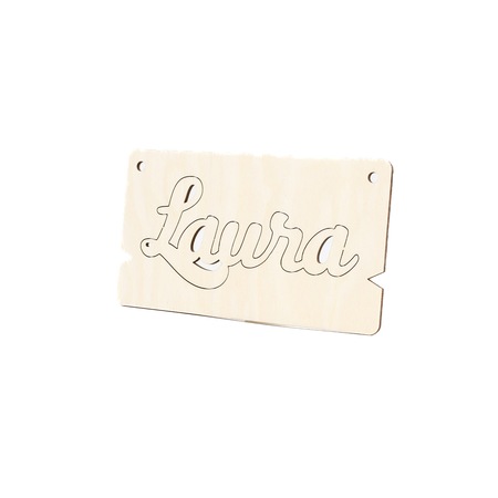 Inscriptie decorativa, autoadeziva din lemn cu nume Laura, 5 cm - eMAG.ro