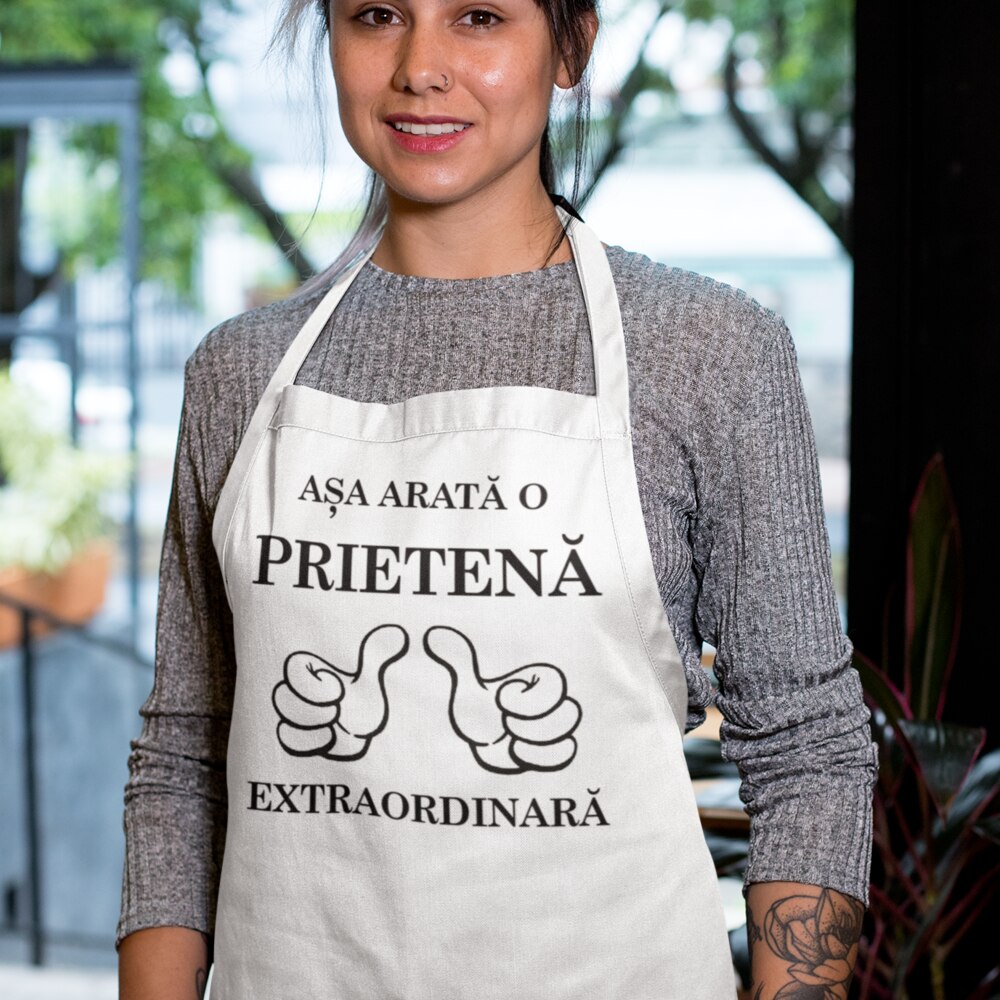 Sort de Bucatarie personalizat cu mesaj pentru prietena, Alb, 85 x 60 ...