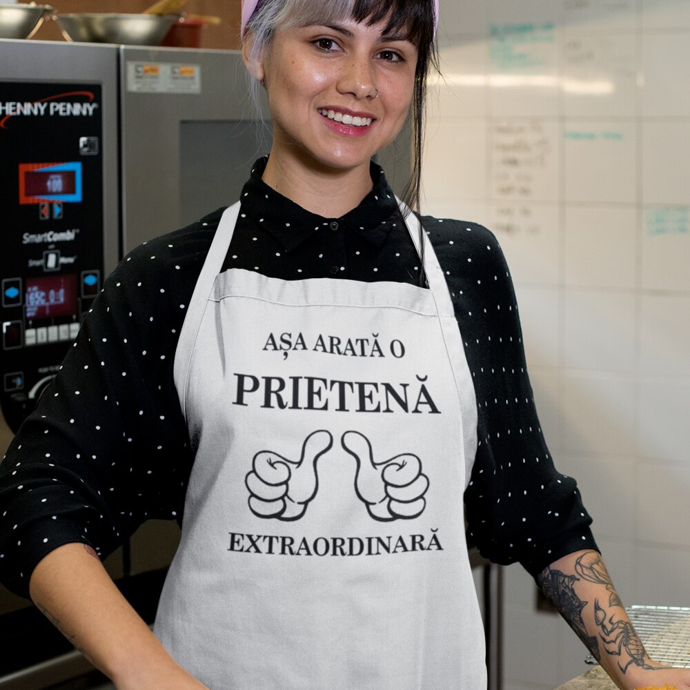 Sort de Bucatarie personalizat cu mesaj pentru prietena, Alb, 85 x 60 ...