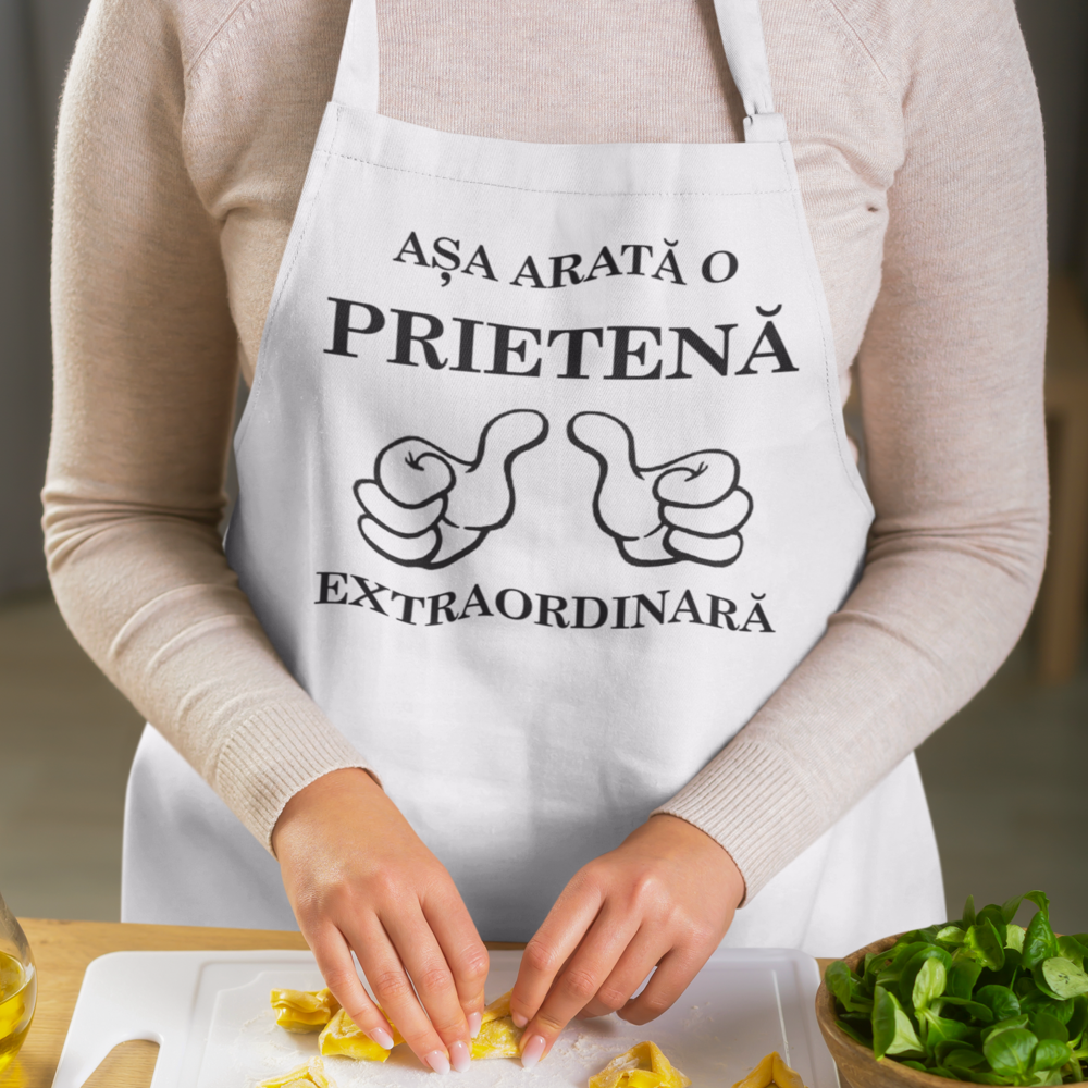 Sort de Bucatarie personalizat cu mesaj pentru prietena, Alb, 85 x 60 ...