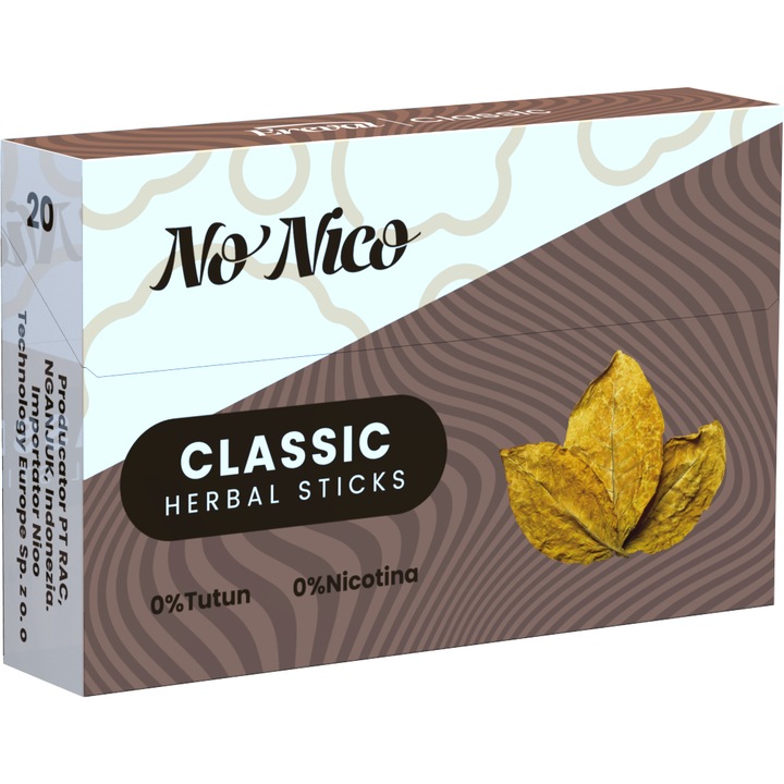 Pachet 20 tigarete din plante, No Nico - CLASIC, 0 mg nicotina - eMAG.ro