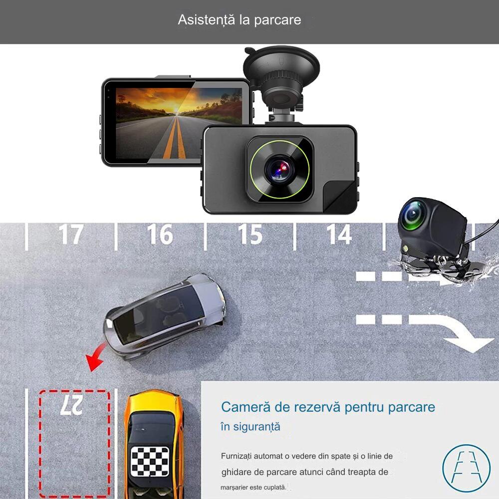 Camera Auto DVR 4K/2K/1080p si Camera Spate 1080p cu Conectivitate Wi ...