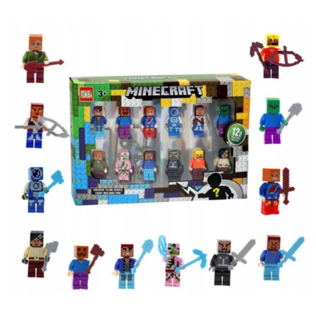 Set figurine, Model Minecraft, 12 buc - eMAG.ro