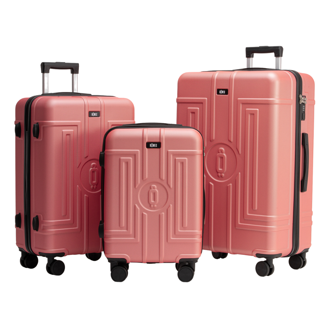 Set Trolere 3 Piese, Rowex Casolver, ABS, 4 roti duble cu rotatie 360 ...