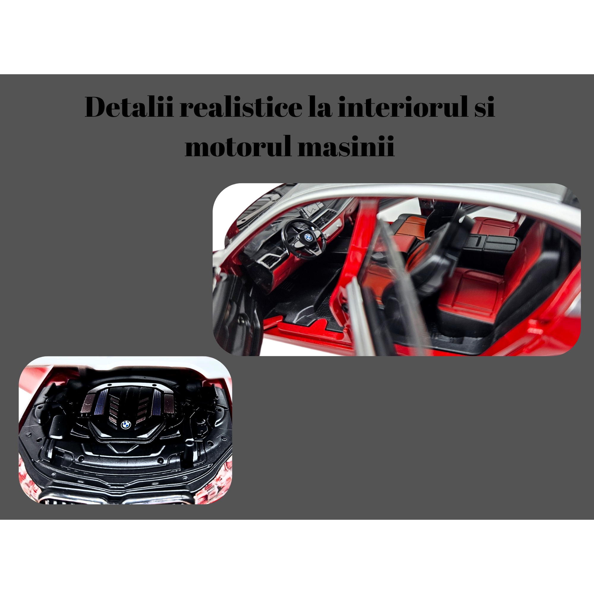 Masina metalica BMW Seria 7, 3 sunete realistice, Farurile si stopurile ...