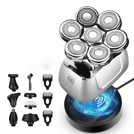 Aparat de ras 7D SERBY®, rezistenta la apa IPX6, cu 6 capete de schimb ...