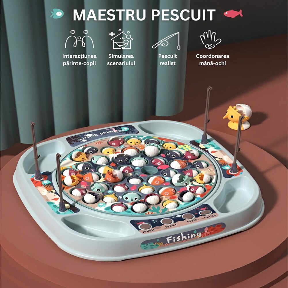 Joc Educativ de Pescuit Velixo®, cu 2 Undite, Pesti Colorati, 27 ...