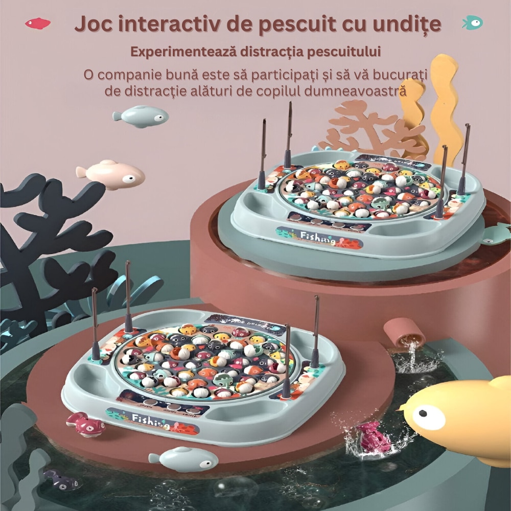 Joc Educativ de Pescuit Velixo®, cu 2 Undite, Pesti Colorati, 27 ...