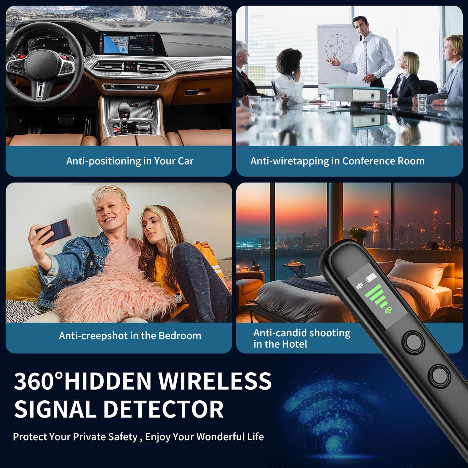 Detector aparate spionaj, T66, camere ascunse, microfoane spion, GPS ...