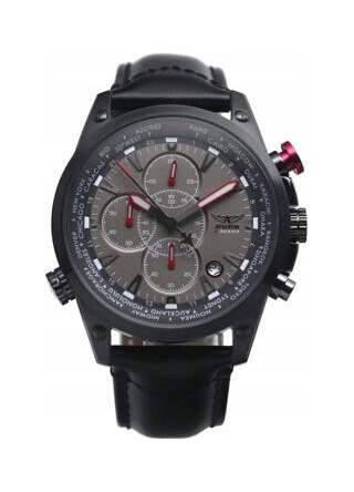 Ceas Aviator AVW1369G185S, mecanism cuart, carcasa otel, bratara piele ...