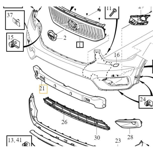 Bara fata de intarire cu spuma de absorbtie originala, VOLVO, XC40 OE ...